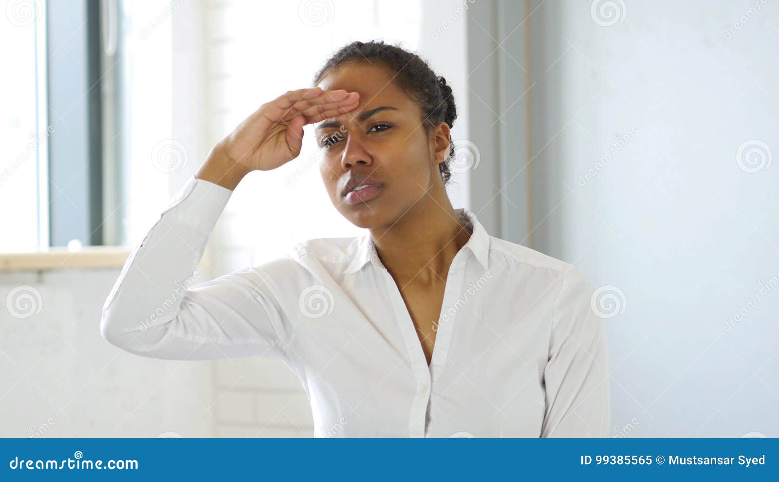 Searching, Finding Black Woman Stock Image - Image of gesture, race ...