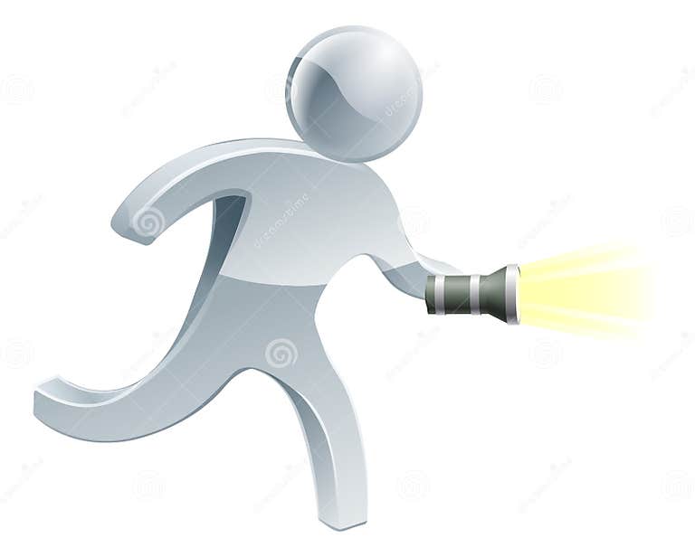 Searching flashlight man stock vector. Illustration of finding - 36430904