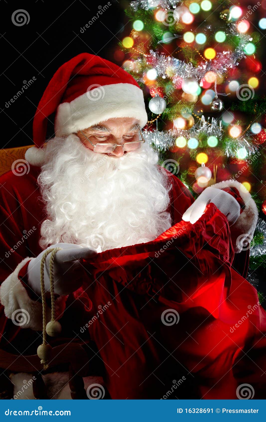 Searching for gifts stock image. Image of mature, claus - 16328691
