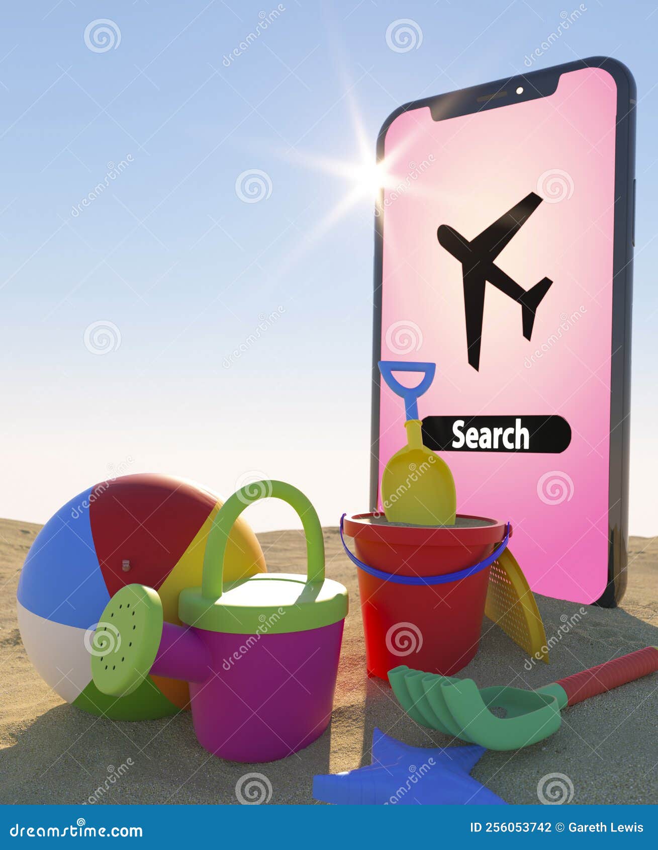 Searching for Holidays Concept 3d Render Stock Illustration ...