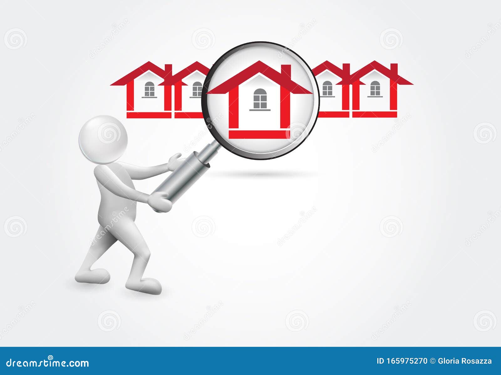 Searching a House 3D Small People Stock Vector - Illustration of ...