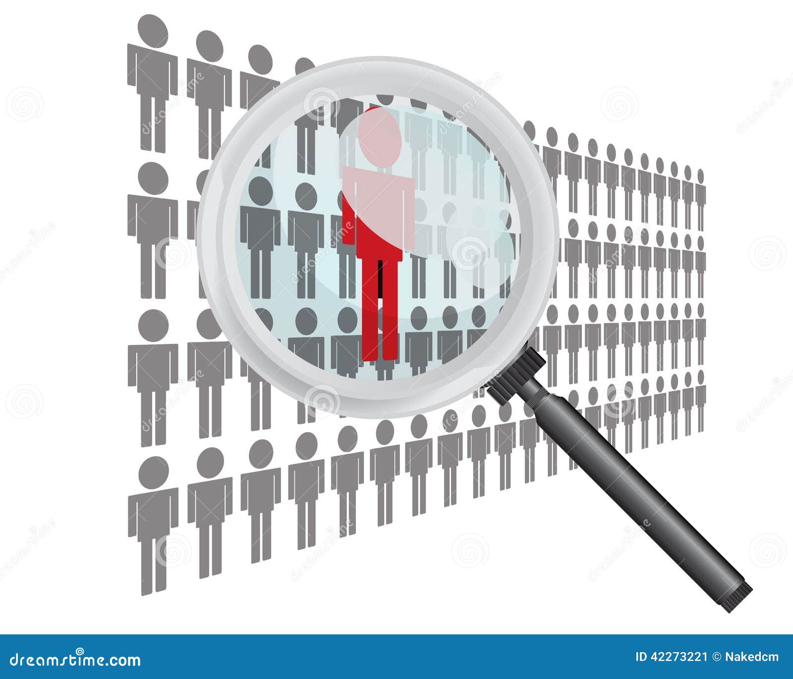 Searching Human with Magnifying Glass Stock Vector - Illustration of ...