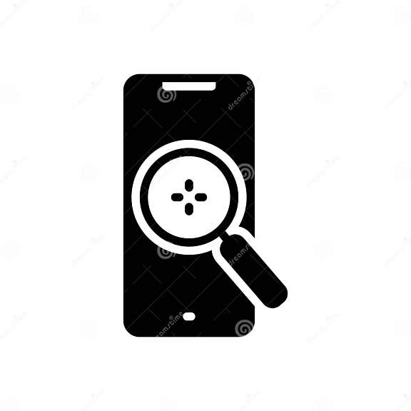 Black Solid Icon for Searching, Exploratory and Research Stock Vector ...