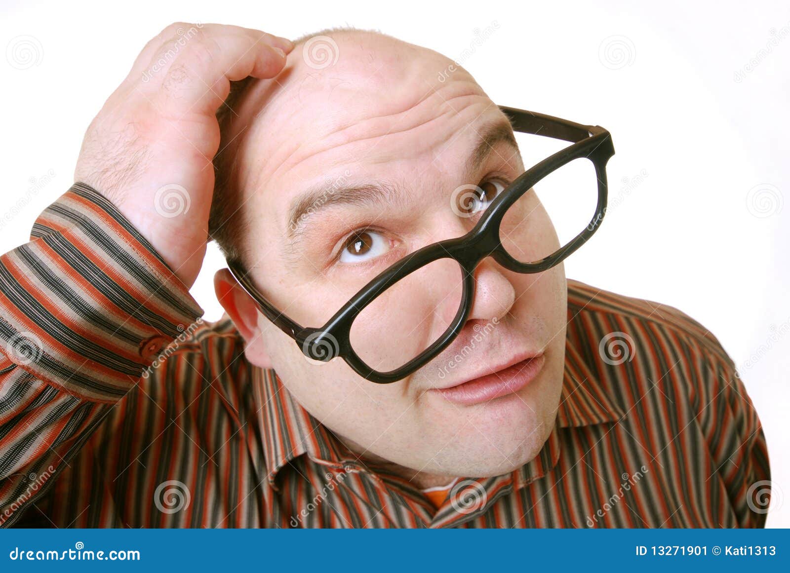 Searching for an idea stock image. Image of nerd, helpless - 13271901