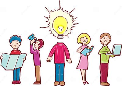Searching for Ideas stock vector. Illustration of employees - 9382950