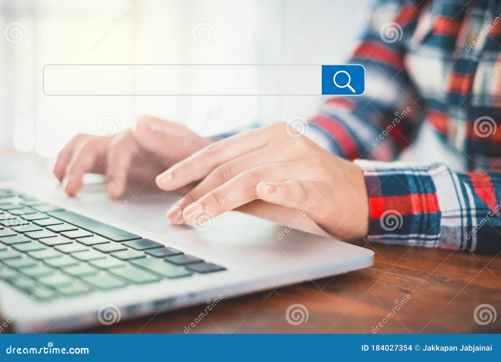 Searching Information Data on Internet Networking Concept. Stock Photo ...
