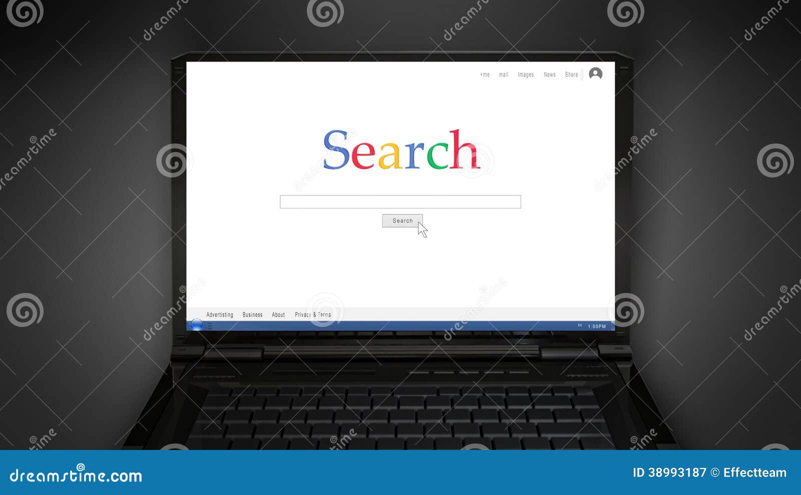 Searching Information in Internet with Mouse Arrow Stock Illustration ...
