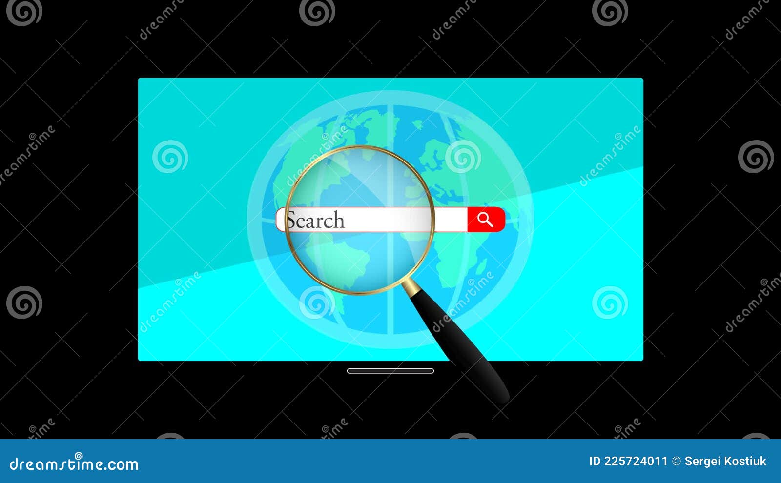 Searching on Internet. Animation on a Transparent Background Stock ...
