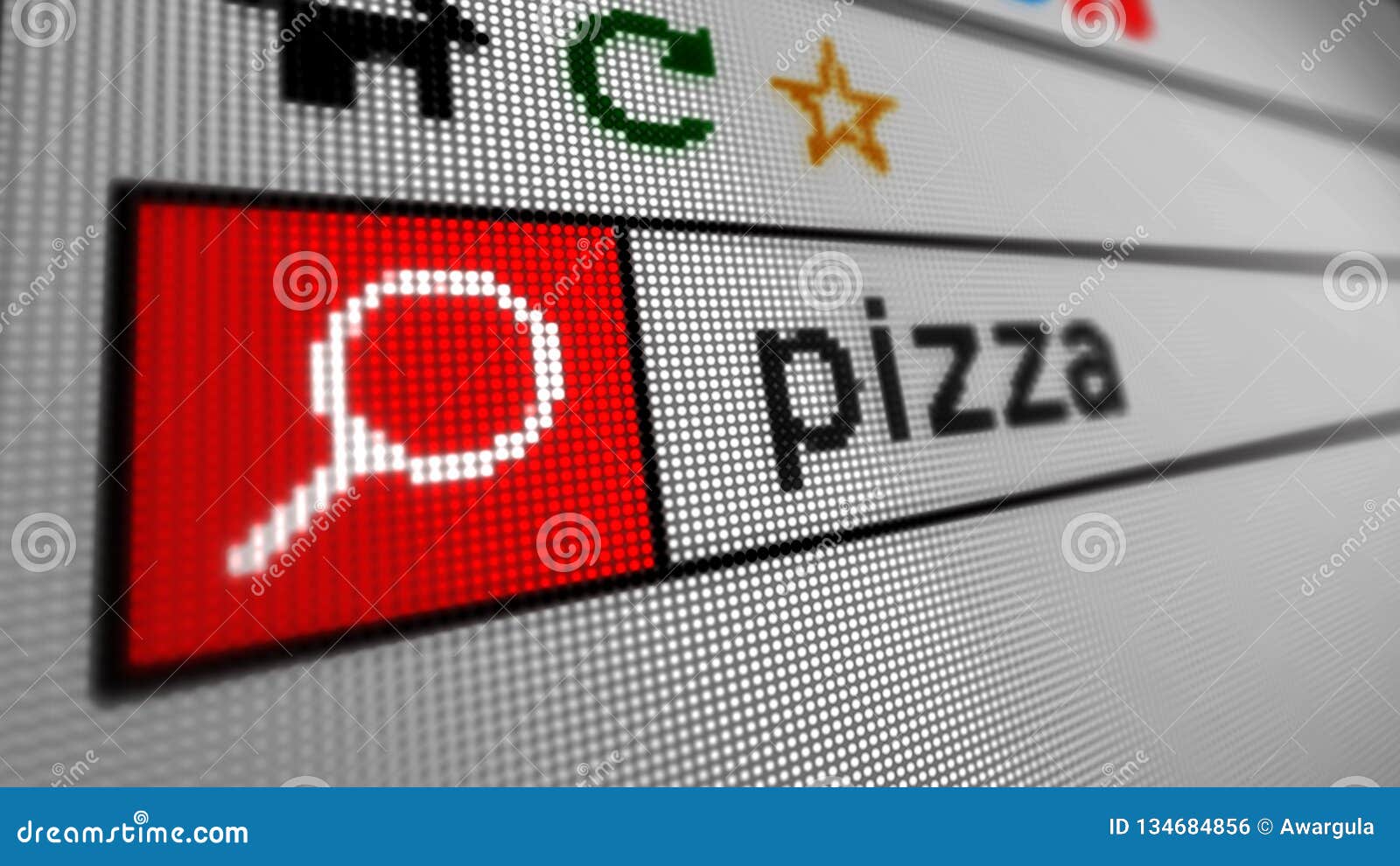 Searching internet pizza stock photo. Image of computer - 134684856