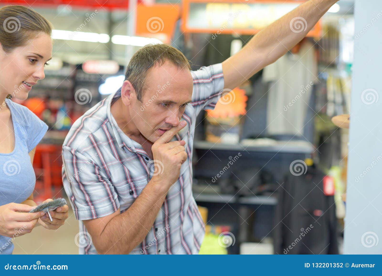 Searching for Item in Hardware Store Stock Photo - Image of tools ...