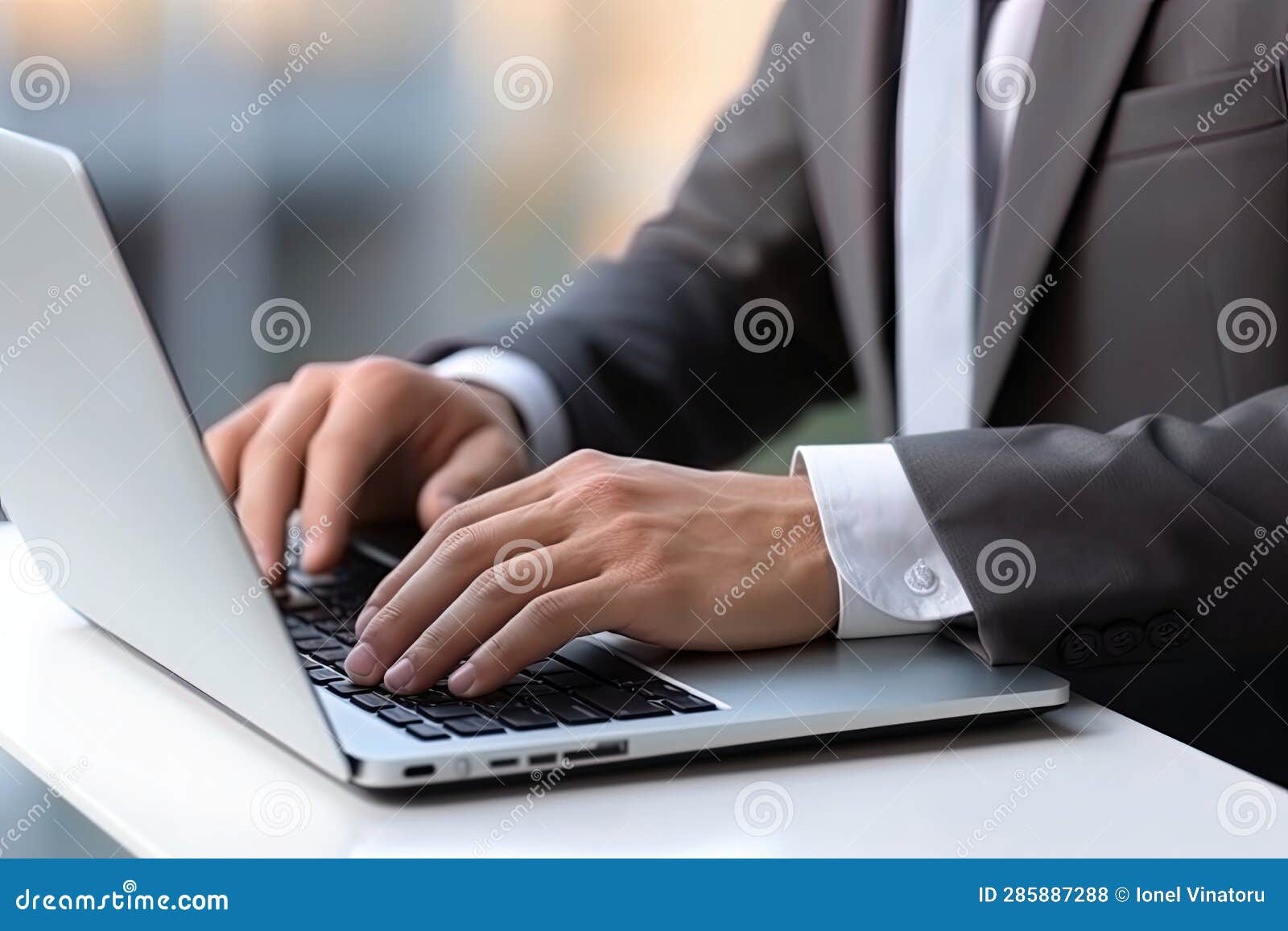 Businessman Uses Technology for Project Analysis Resource Management ...