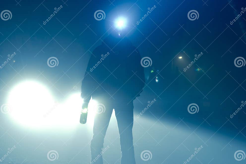 Searching Man stock image. Image of dark, lighted, lights - 1927147