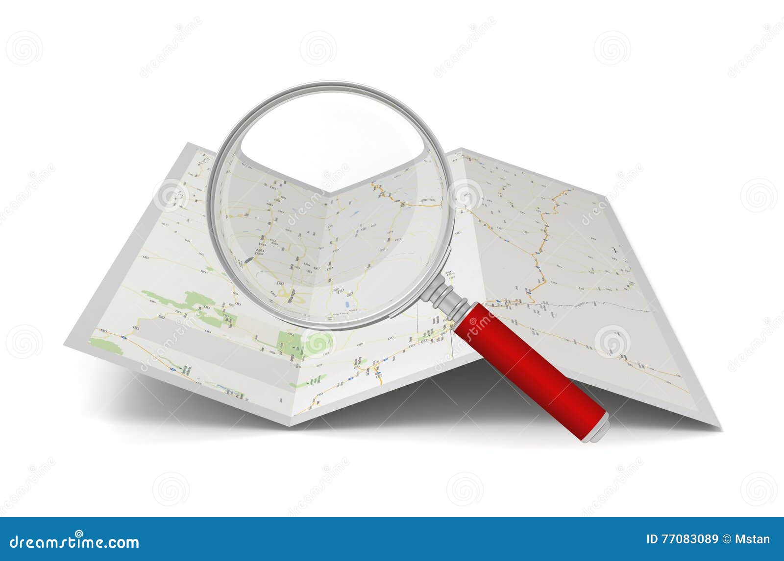 Searching Map 3d Illustration Stock Illustration - Illustration of ...