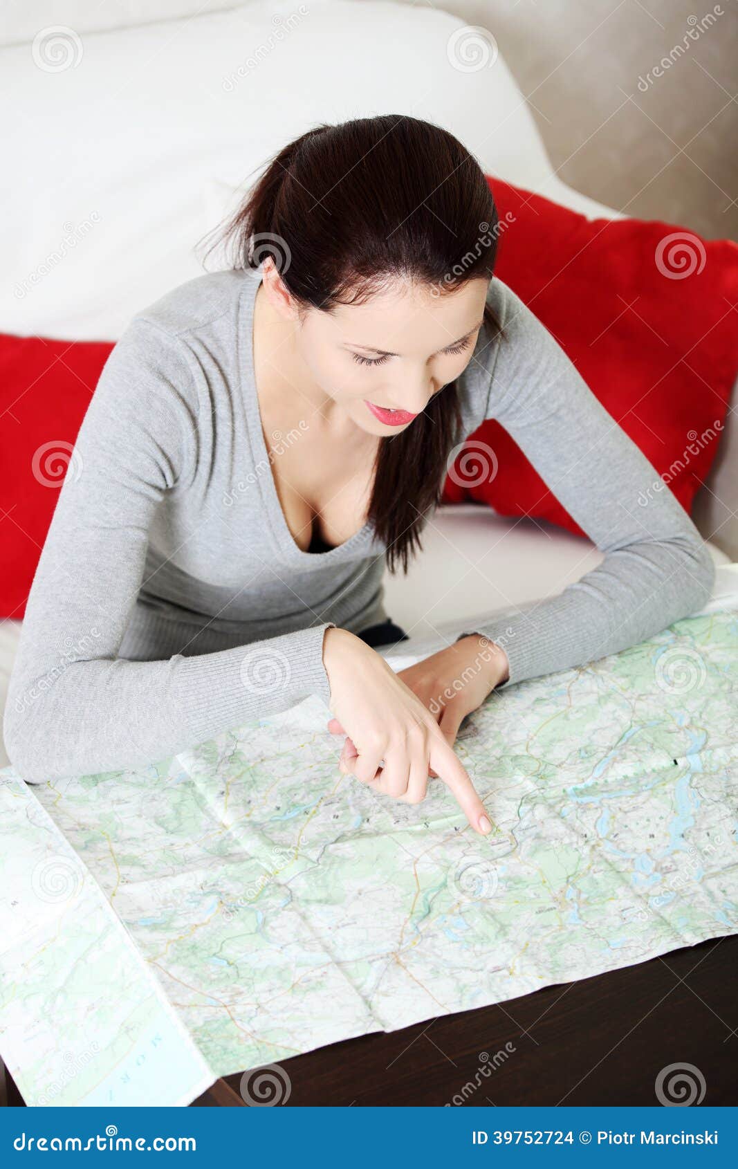 Searching in map. stock photo. Image of plan, reading - 39752724