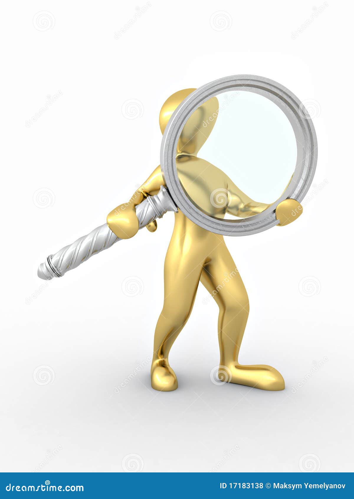 Searching. Men with loupe. stock illustration. Illustration of ...
