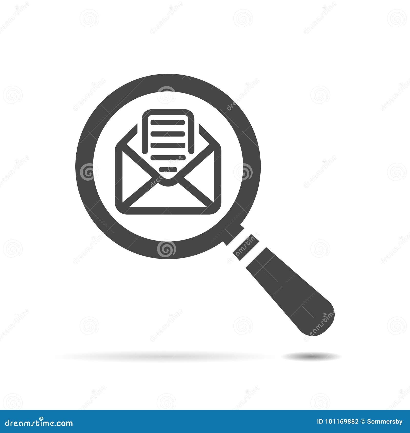 Searching the Message icon stock vector. Illustration of information ...
