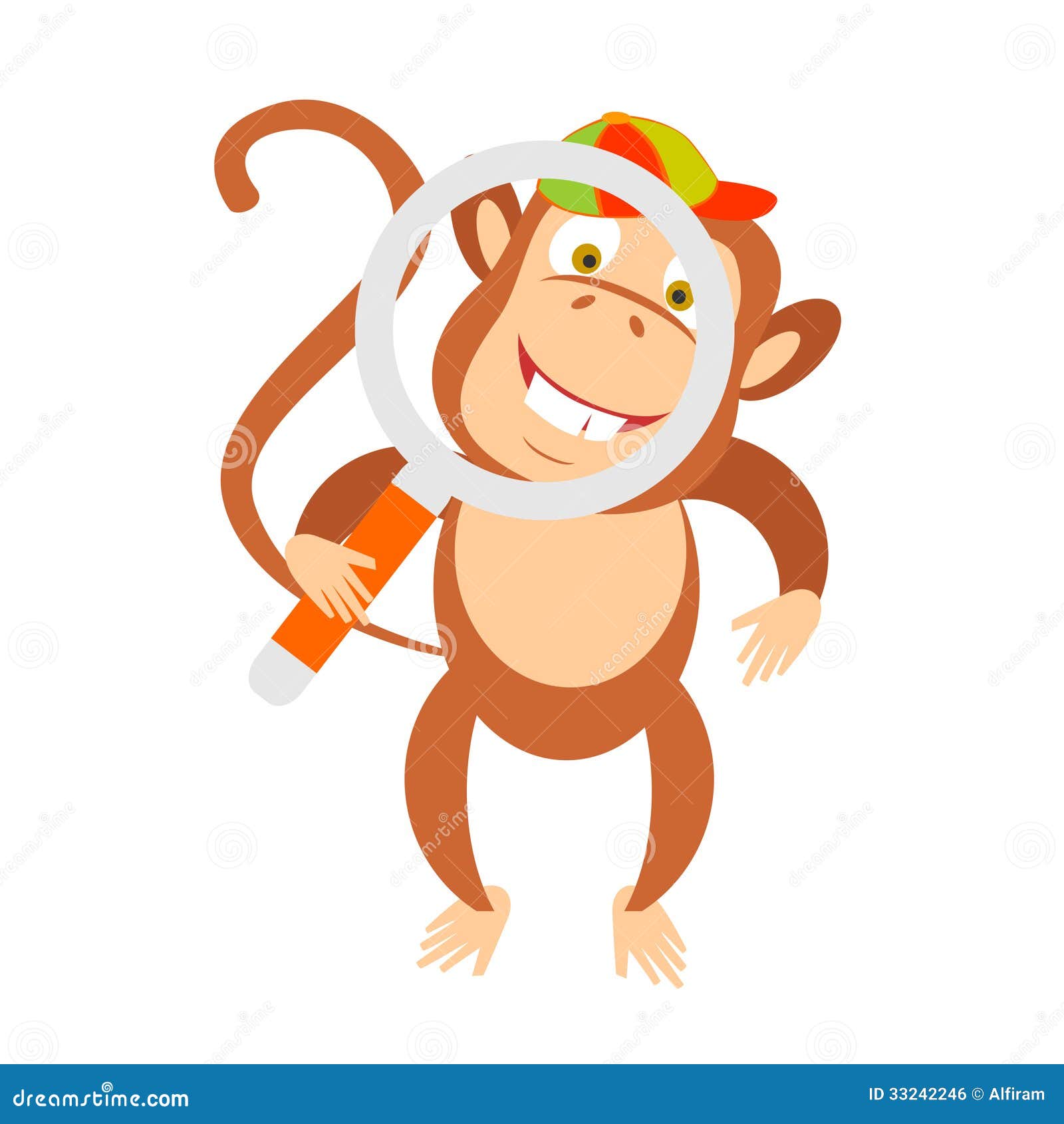 Searching monkey stock vector. Illustration of cartoon - 33242246