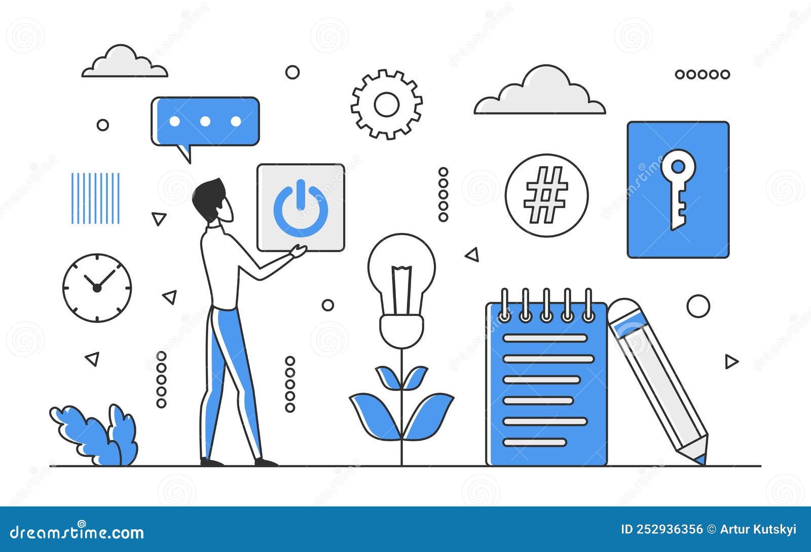 Searching New Creative Idea Stock Vector - Illustration of analytics ...