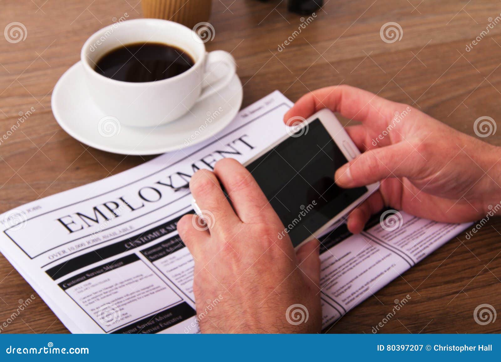 Searching for a New Job or Employment Stock Image - Image of newspaper ...