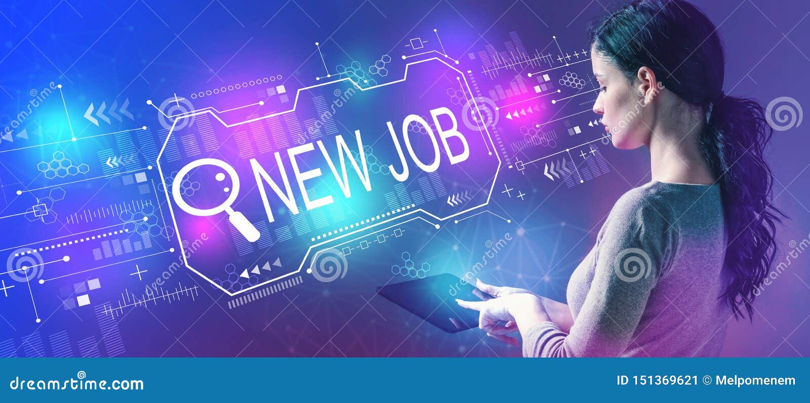 Searching New Job Theme with Woman Using a Tablet Stock Image - Image ... Searching New Job Theme with Woman Using a Tablet Stock Image - Image ...