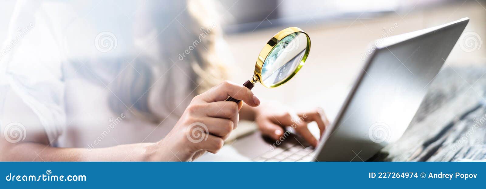 Searching Online Content on Laptop Computer Stock Photo - Image of ...