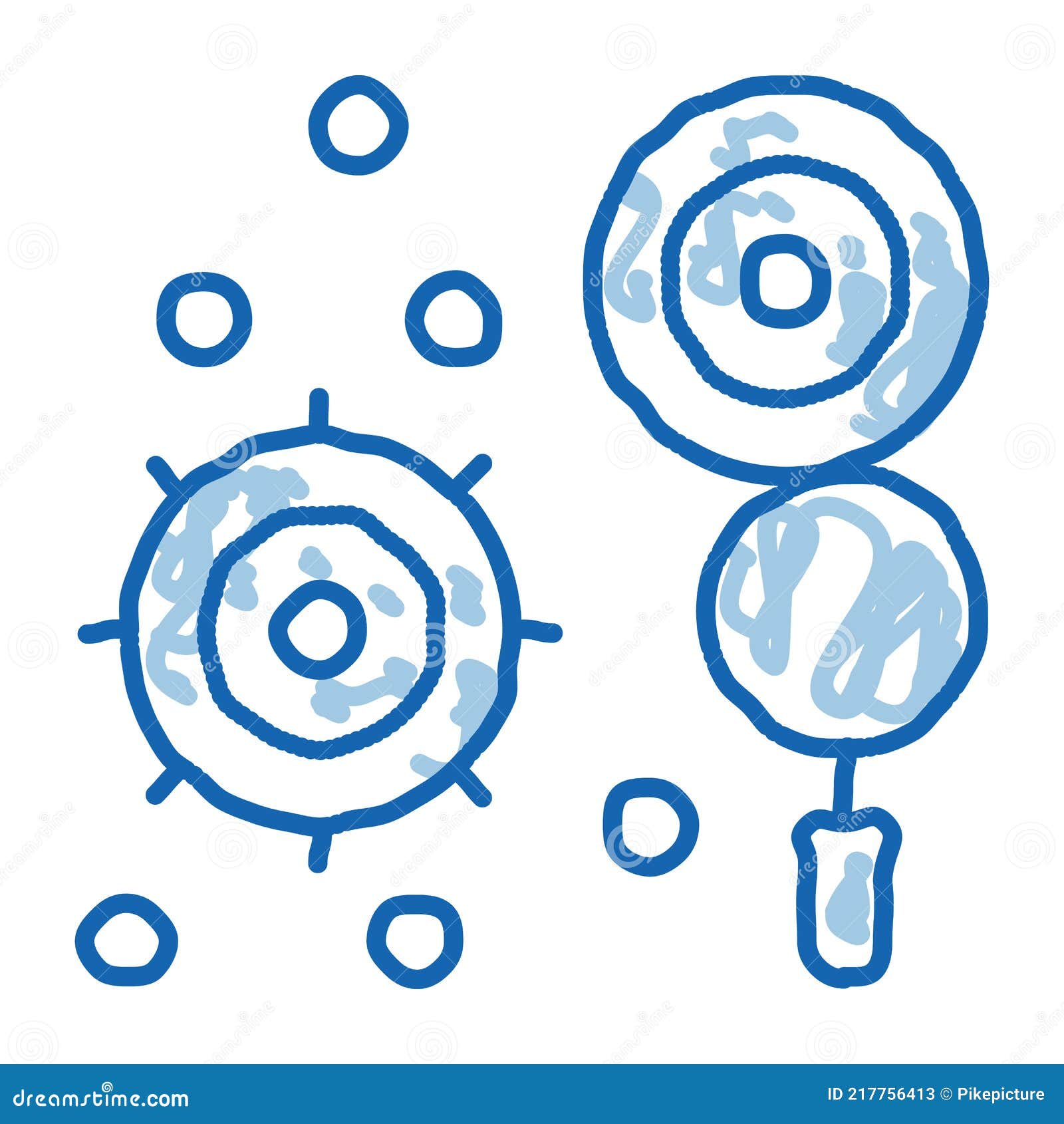 Searching Pathogen Element Doodle Icon Hand Drawn Illustration Stock ...