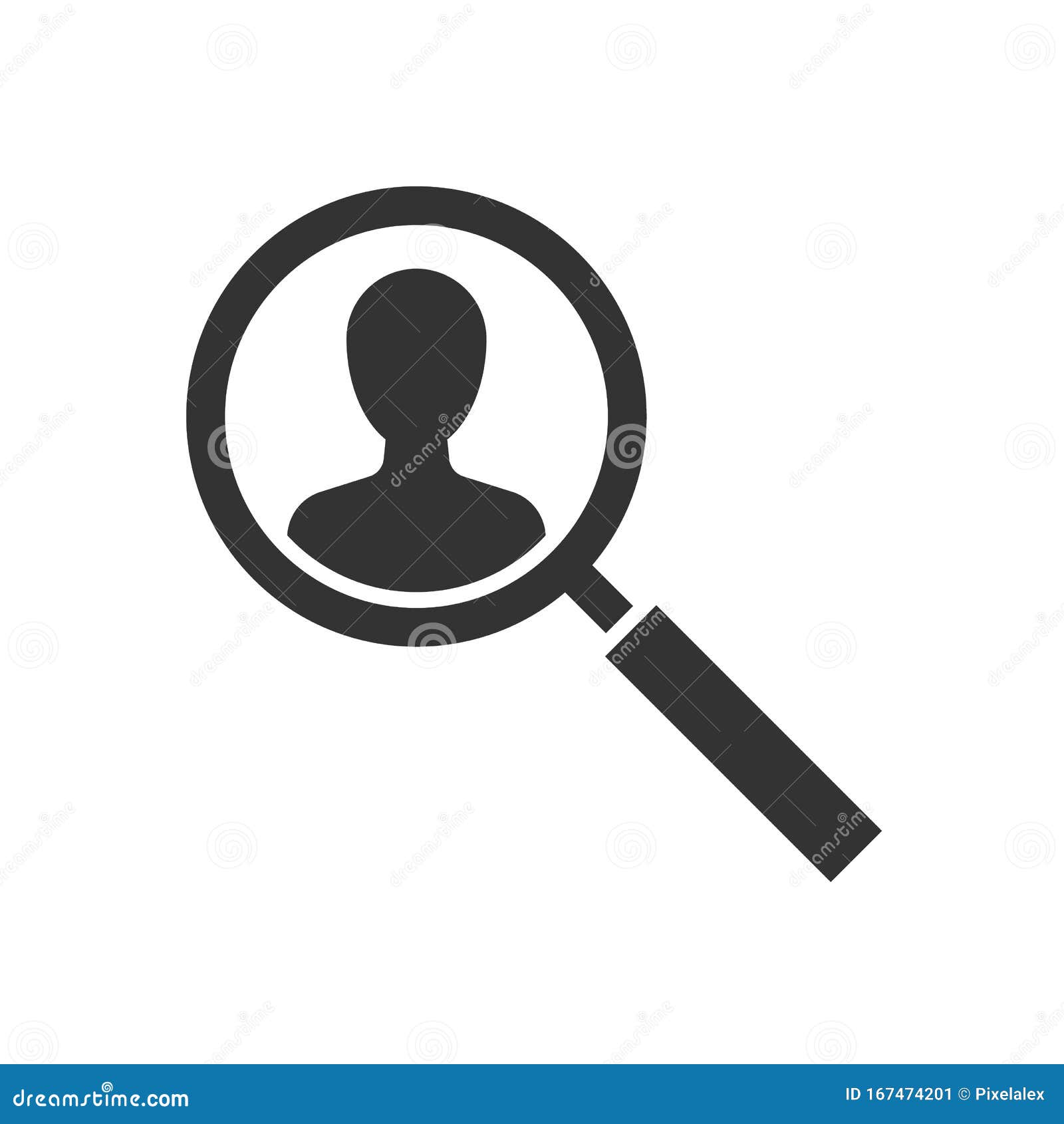 Searching Person Black Icon on White Background Stock Vector ...