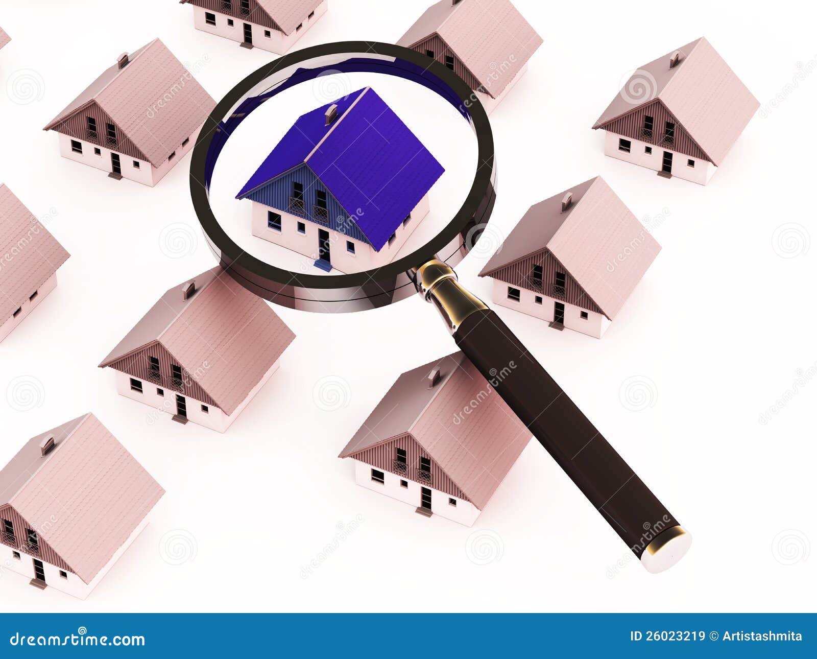 Searching property or home stock illustration. Illustration of sell ...