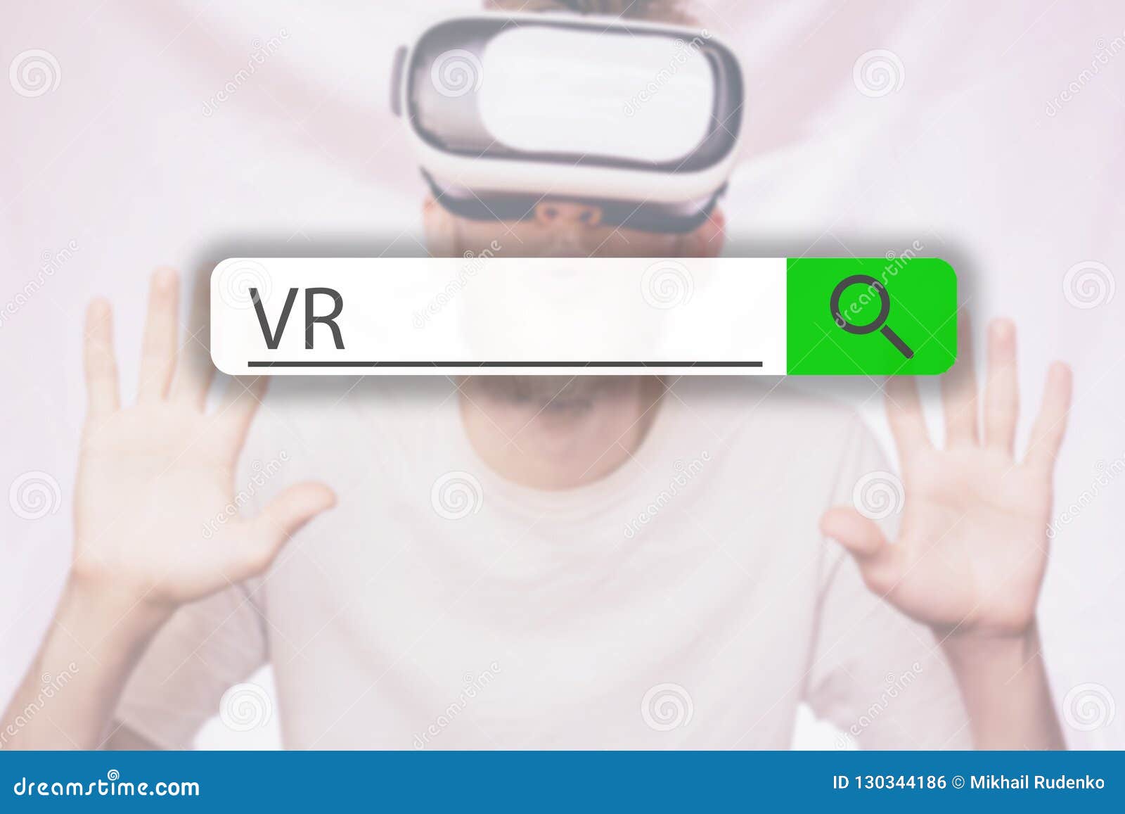 Searching Tab on Top of Concept Image with Word VR G Stock Photo ...