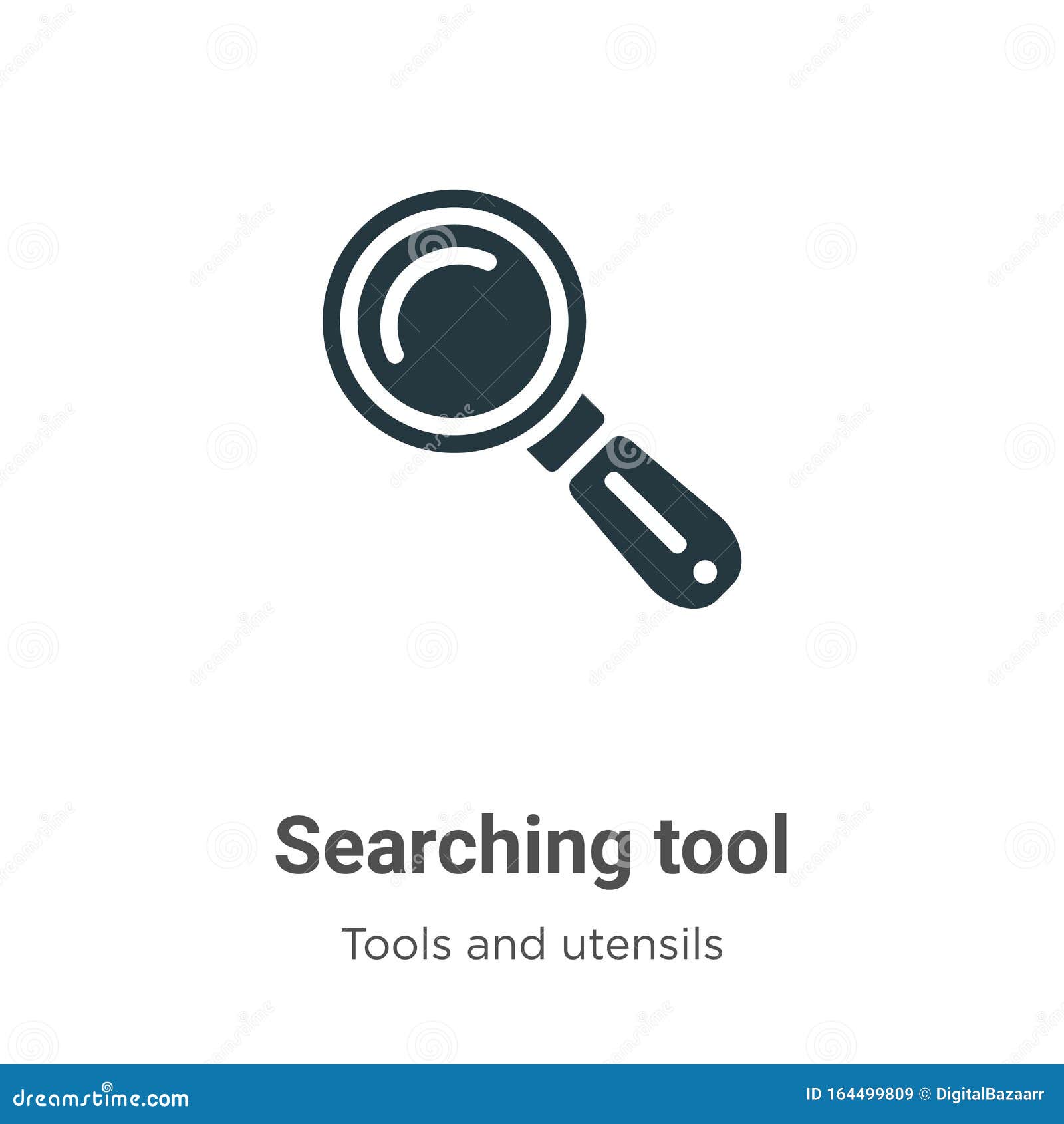 Searching Tool Vector Icon on White Background. Flat Vector Searching ...