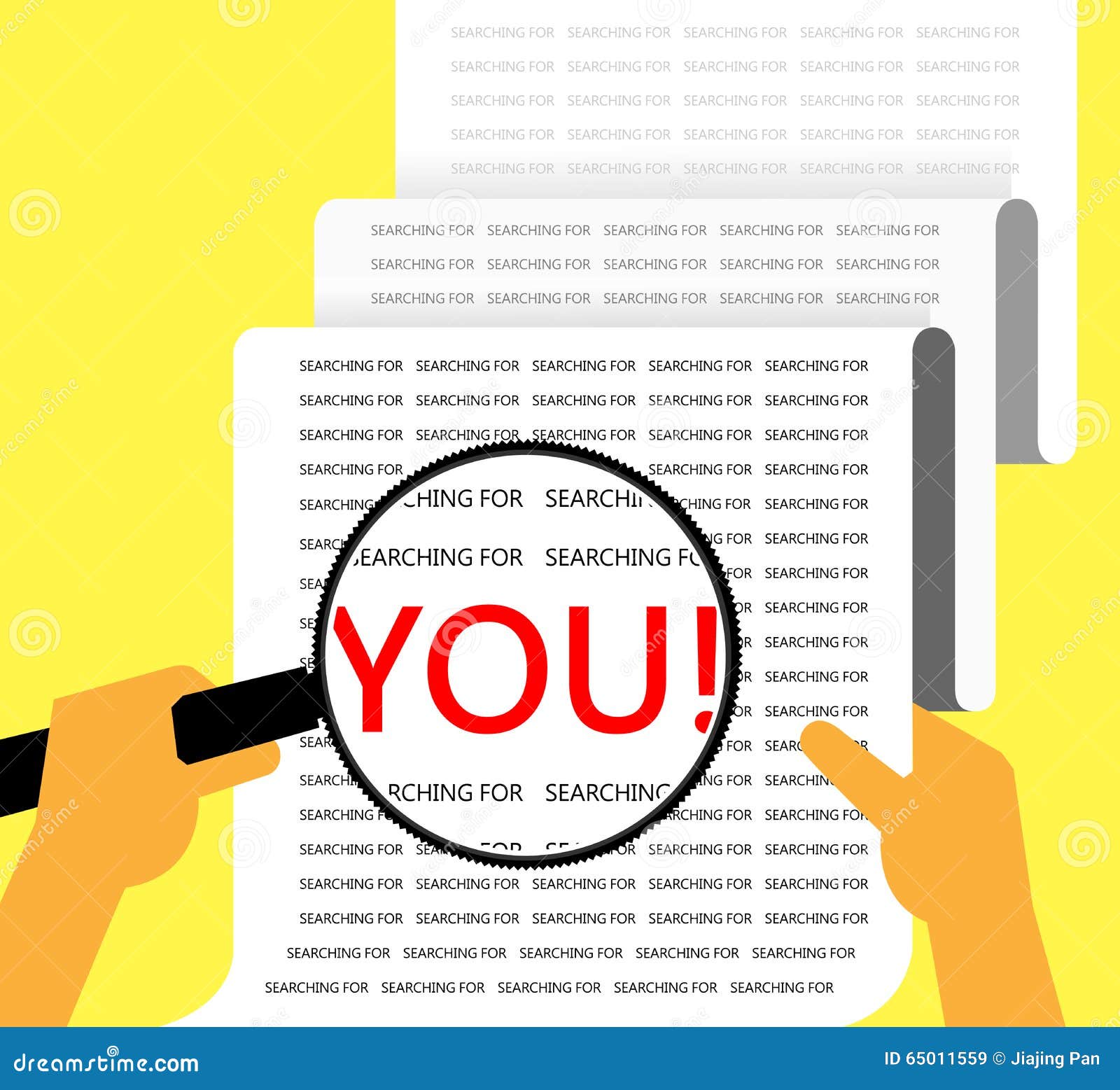 Searching for YOU! stock illustration. Illustration of glass - 65011559