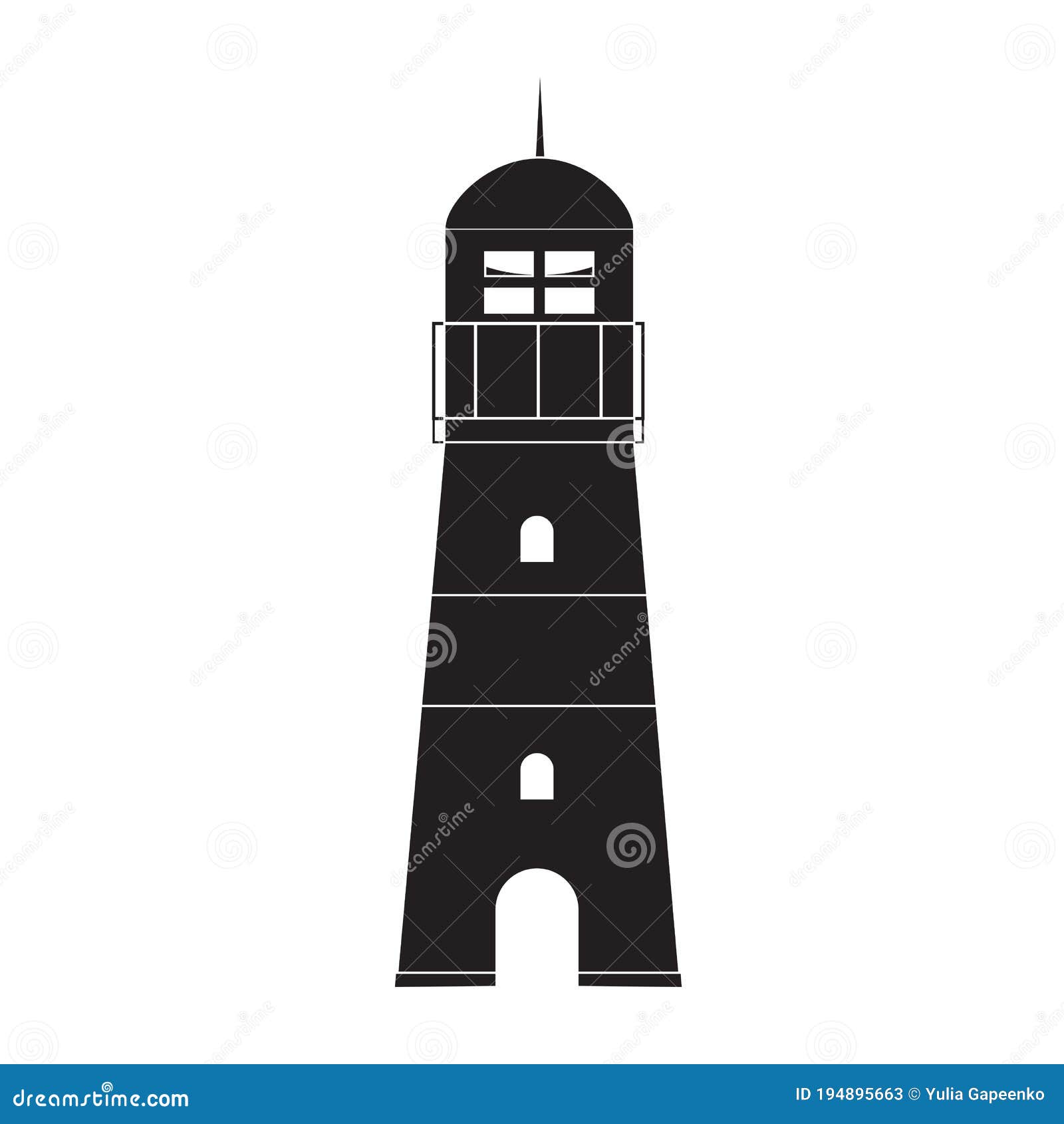 Searchlight Lighthouse Towers for Marine Navigation of Ships Icon ...