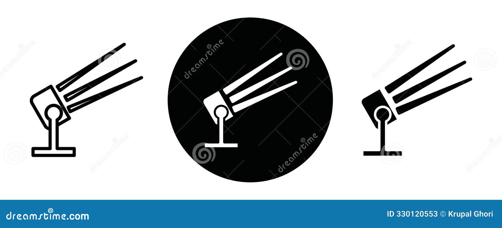 Searchlight Outline Icon Collection or Set. Searchlight Thin Vector ...