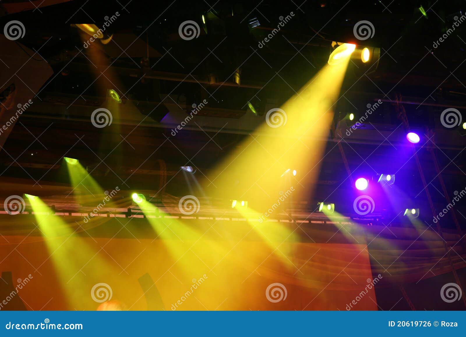 Searchlight in the theater stock photo. Image of shiny - 20619726