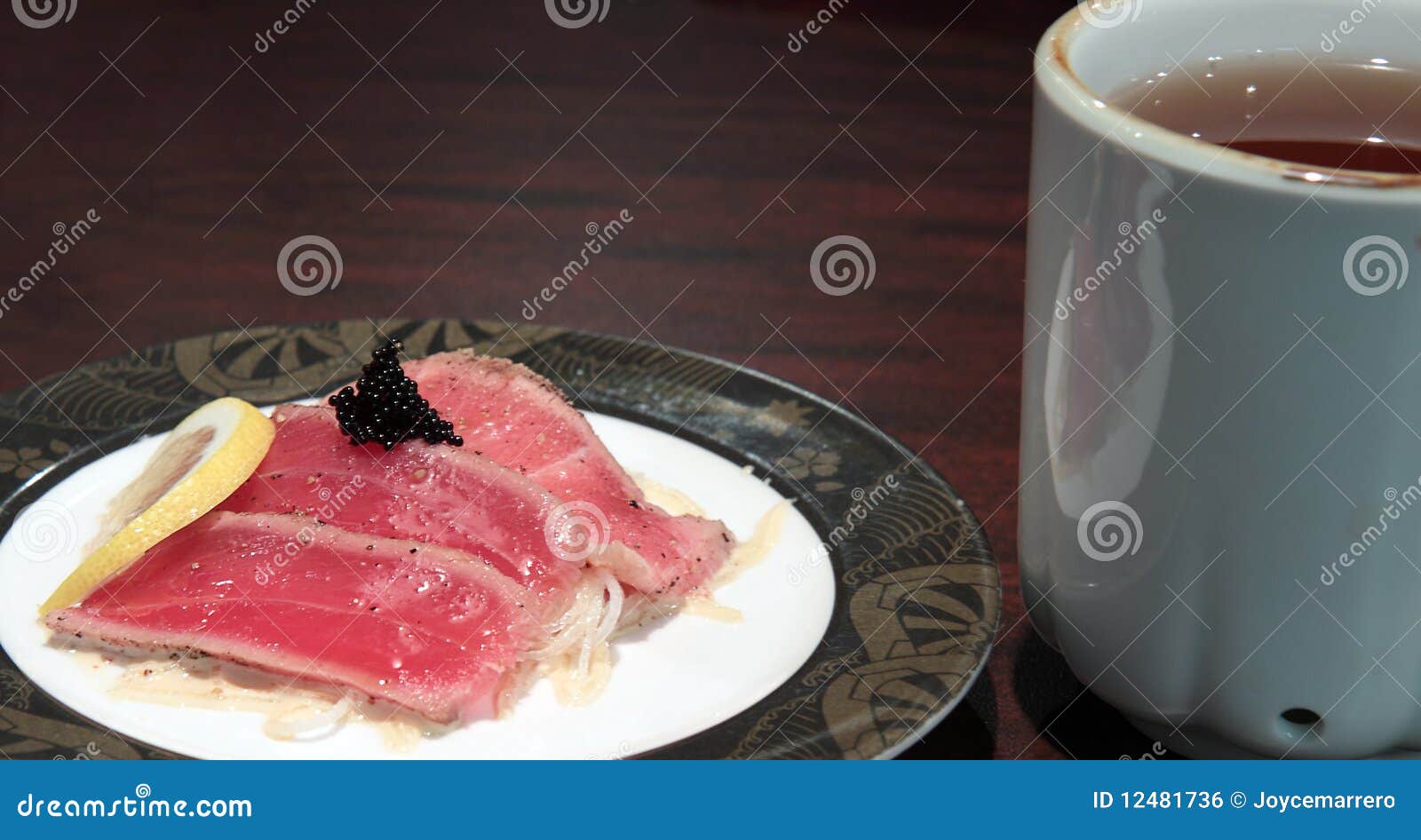 Seared Ahi with Lemon stock photo. Image of appetizer - 12481736