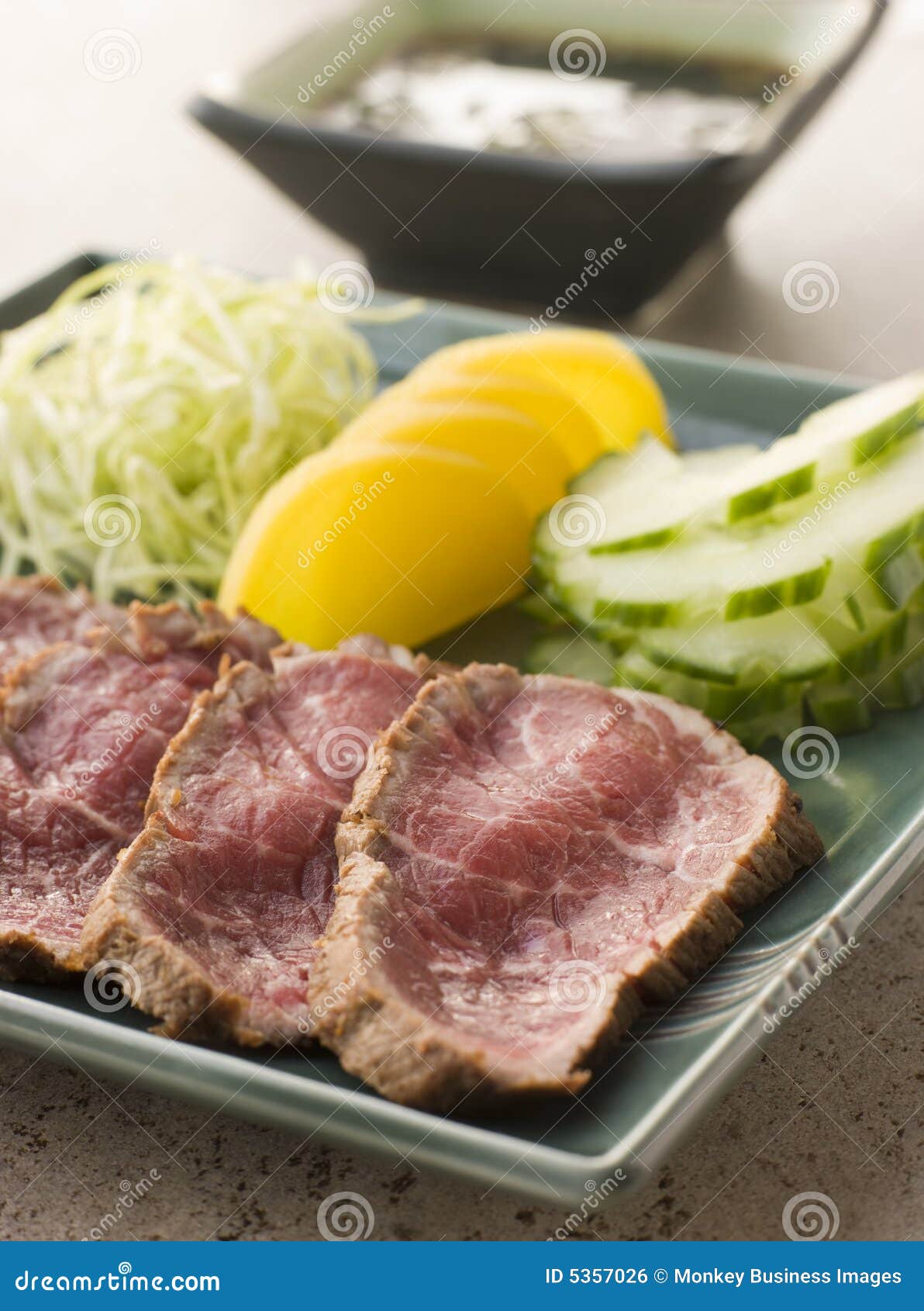 Seared Beef Fillet with Ponzo Sauce Stock Photo - Image of oriental ...