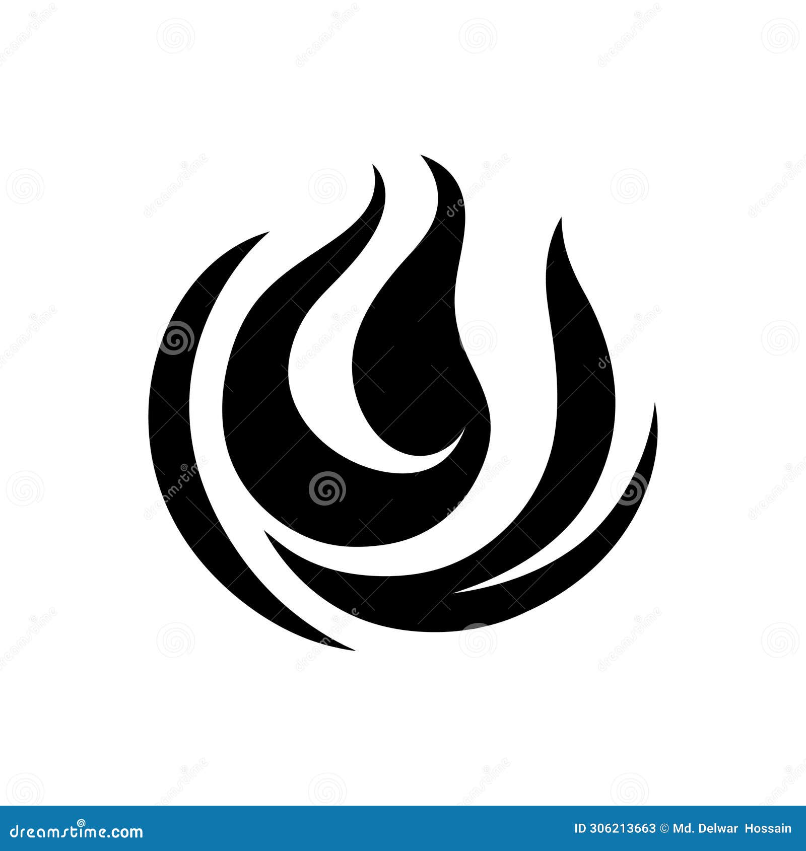 Searing spiral flame icon stock vector. Illustration of inferno - 306213663