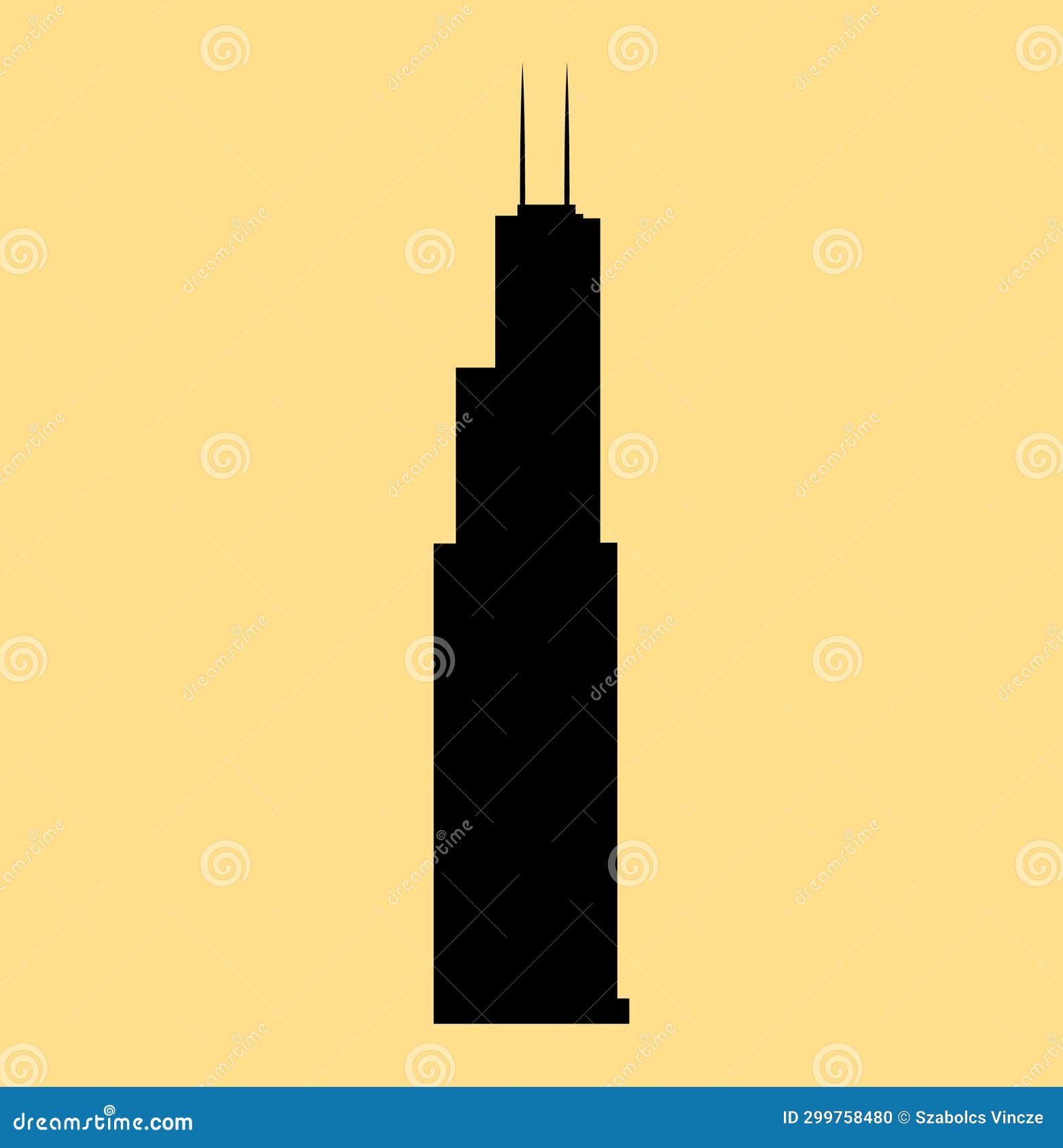 Sears tower chicago ilustración del vector. Ilustración de arte - 299758480