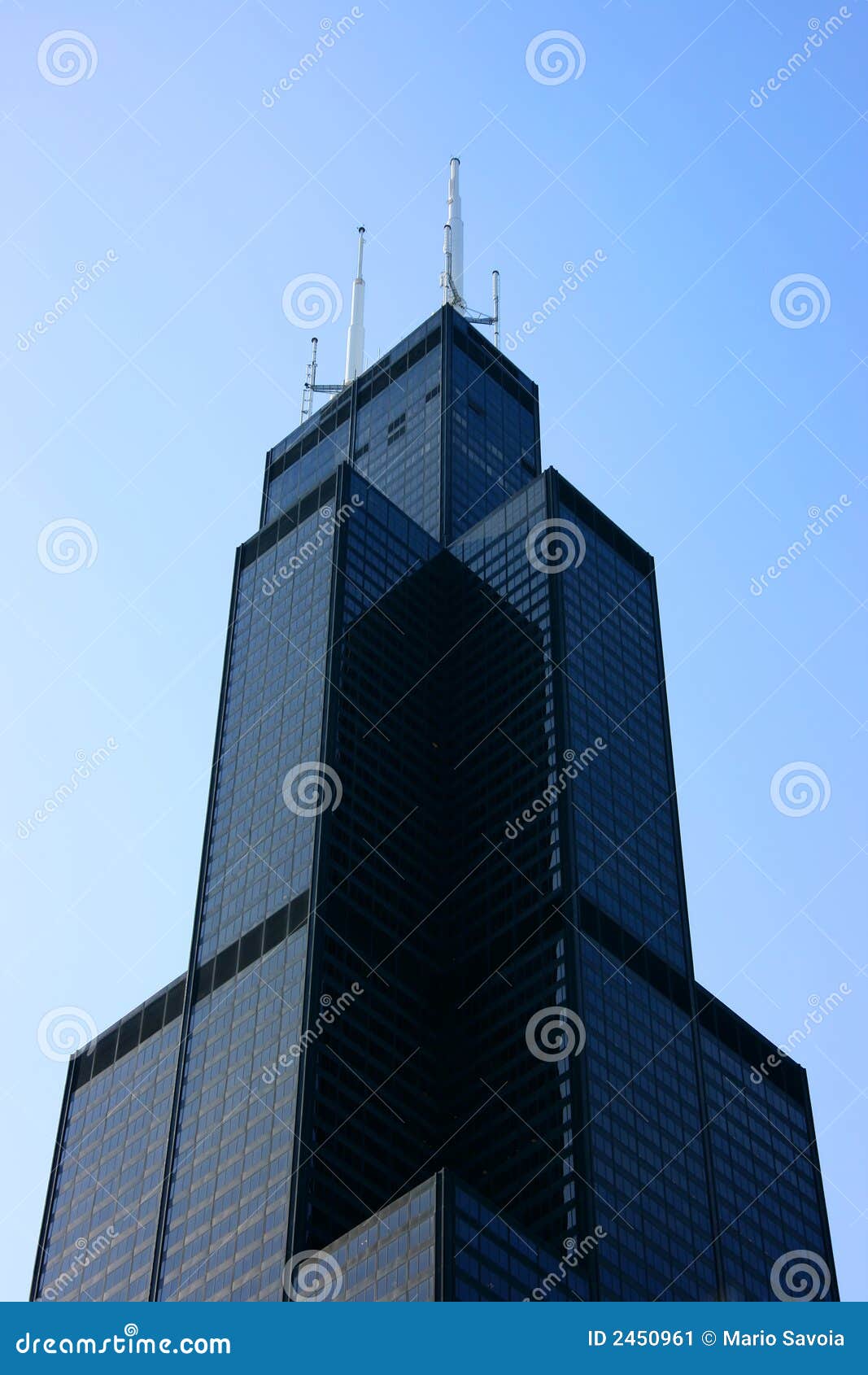 Sears tower top from below editorial photo. Image of aerials - 2450961