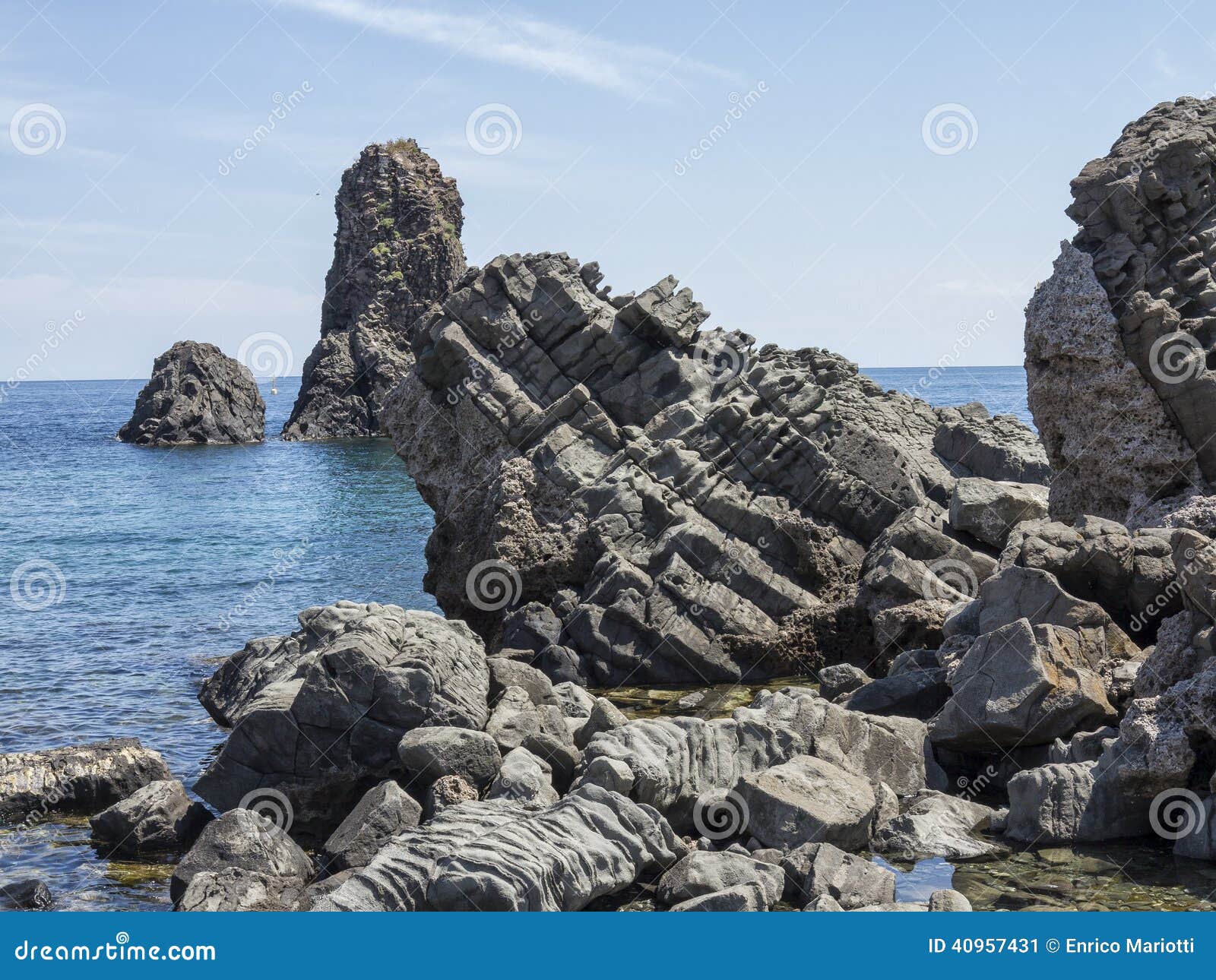 Seascape Acitrezza Sicily, stock image. Image of blue - 40957431