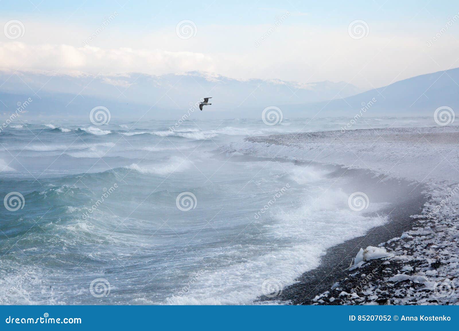 Seascape of the Black Sea in the Winter Stock Photo - Image of steam ...