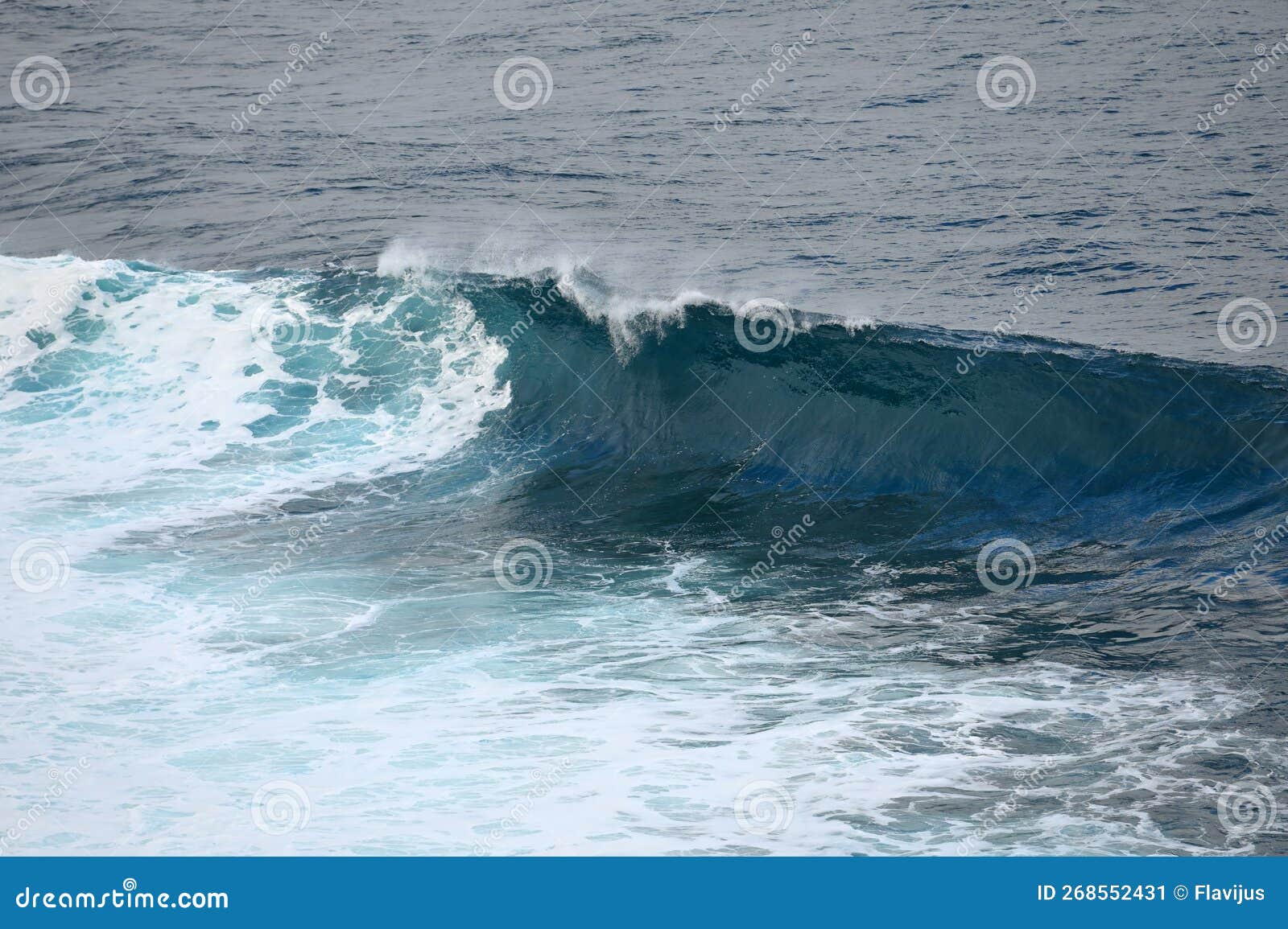 Seascape Blue Ocean, White Wave Stock Image - Image of blue, island ...