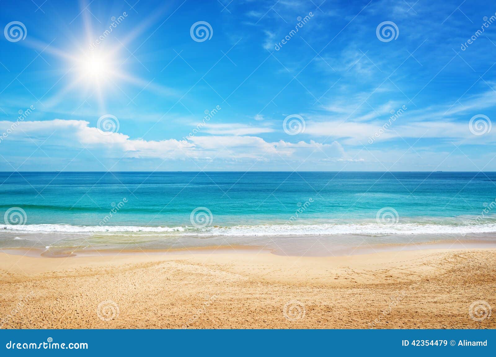 Seascape and blue sky stock image. Image of clouds, lagoon - 42354479