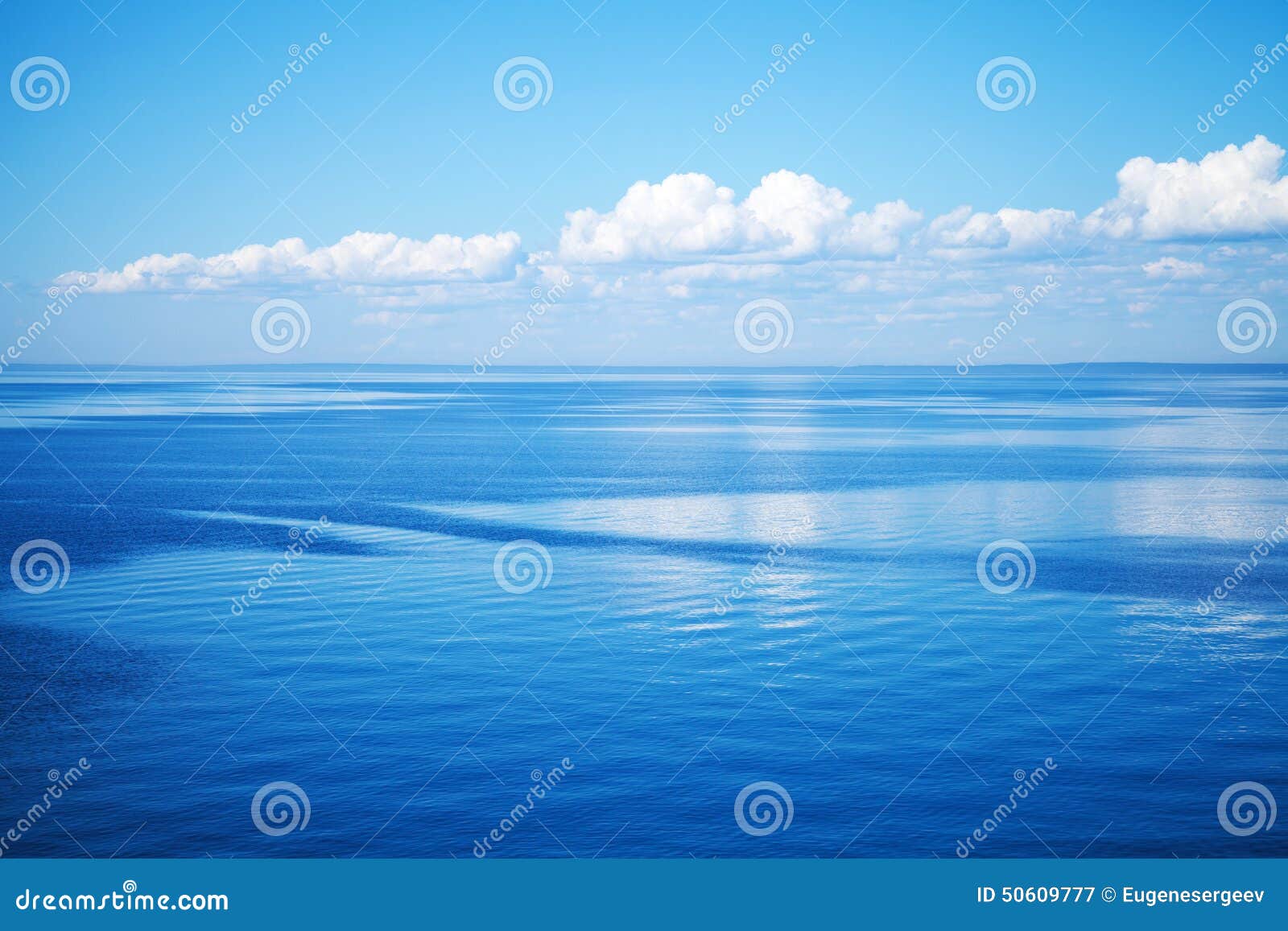 Seascape with Blue Water and Blue Sky Stock Image - Image of summer ...