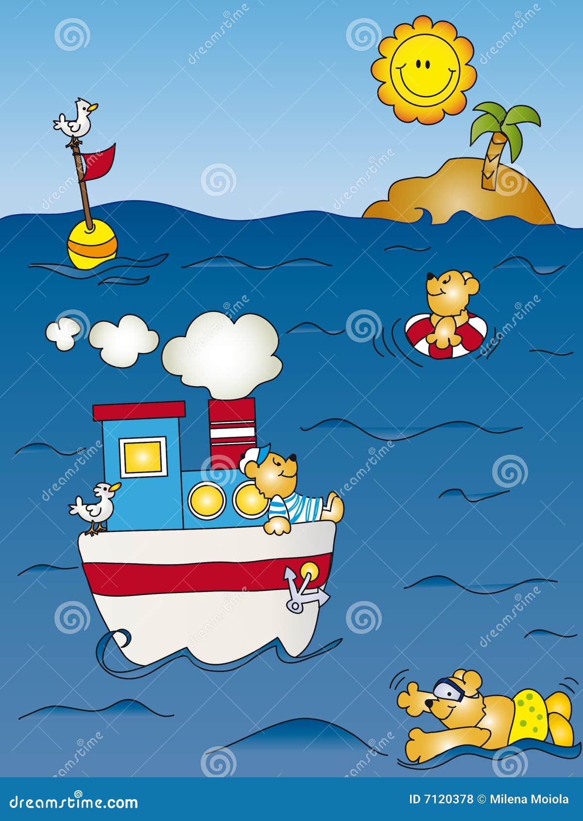 Seascape Cartoon Royalty-Free Stock Image | CartoonDealer.com #11364454