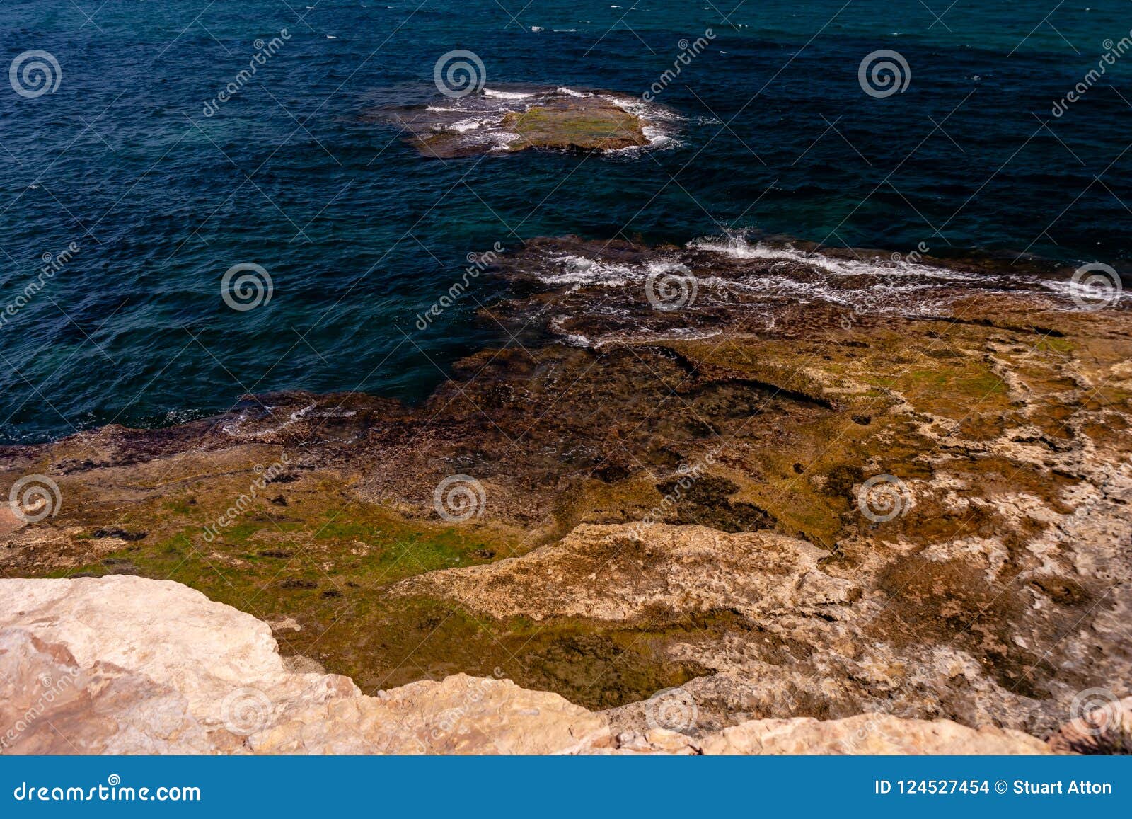 Seascape and cliffs stock photo. Image of wave, cliff - 124527454
