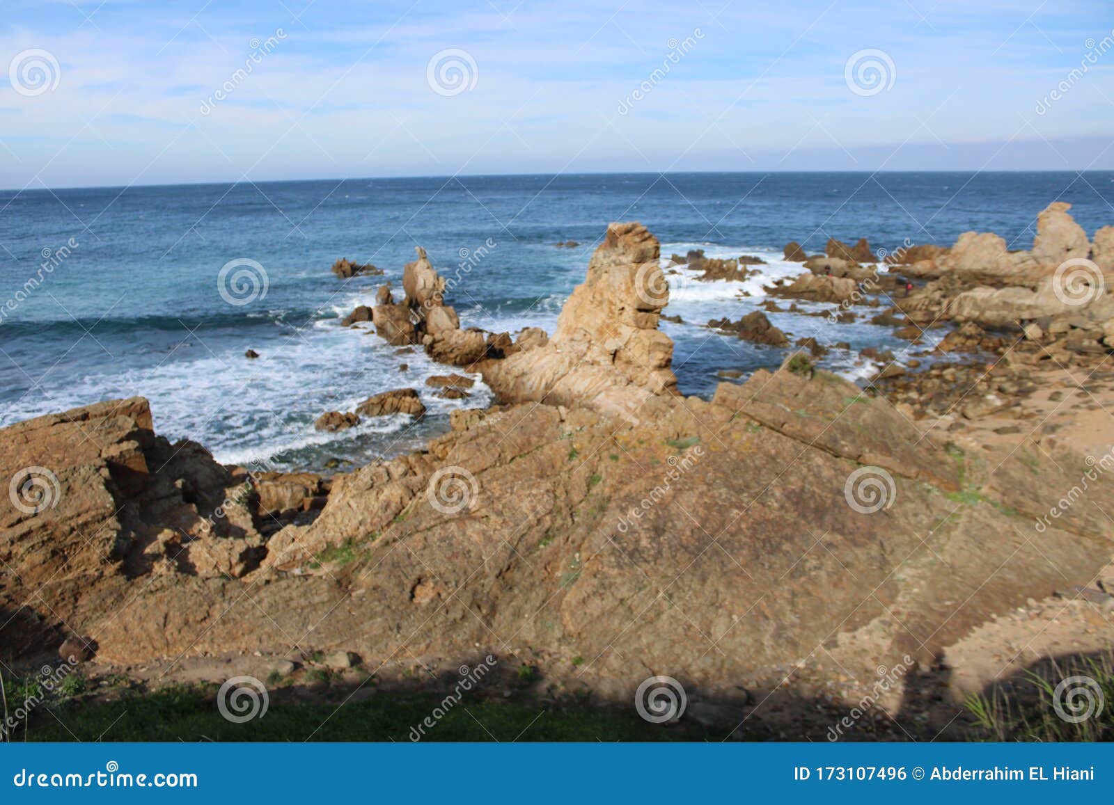 Seascape Of The Crashed Rocks Royalty-Free Stock Image | CartoonDealer ...