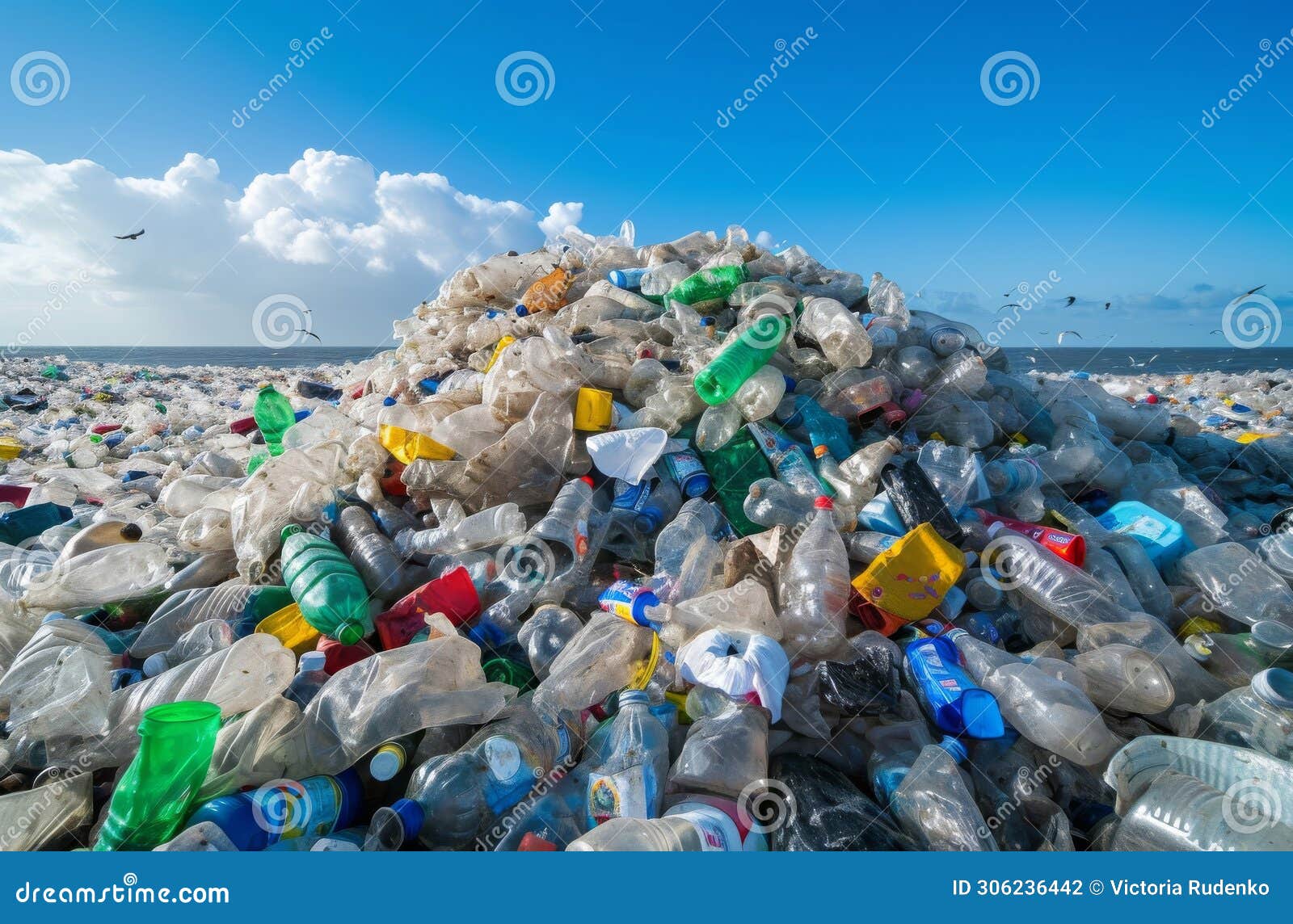 Seascape Dominated by Plastic Pollution Stock Photo - Image of issue ...