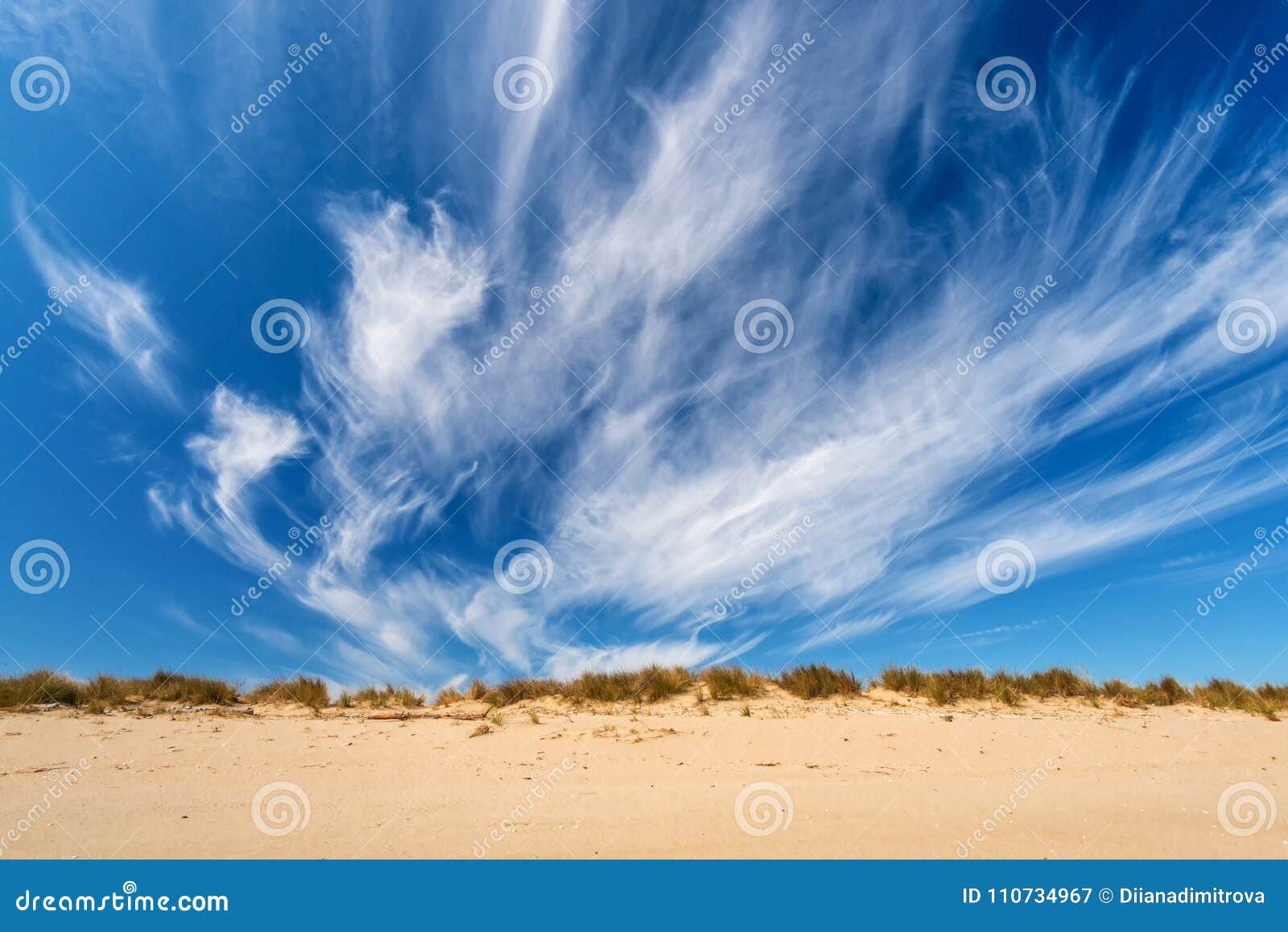 Seascape with Dramatic Blue Sky and Clouds Stock Image - Image of ...