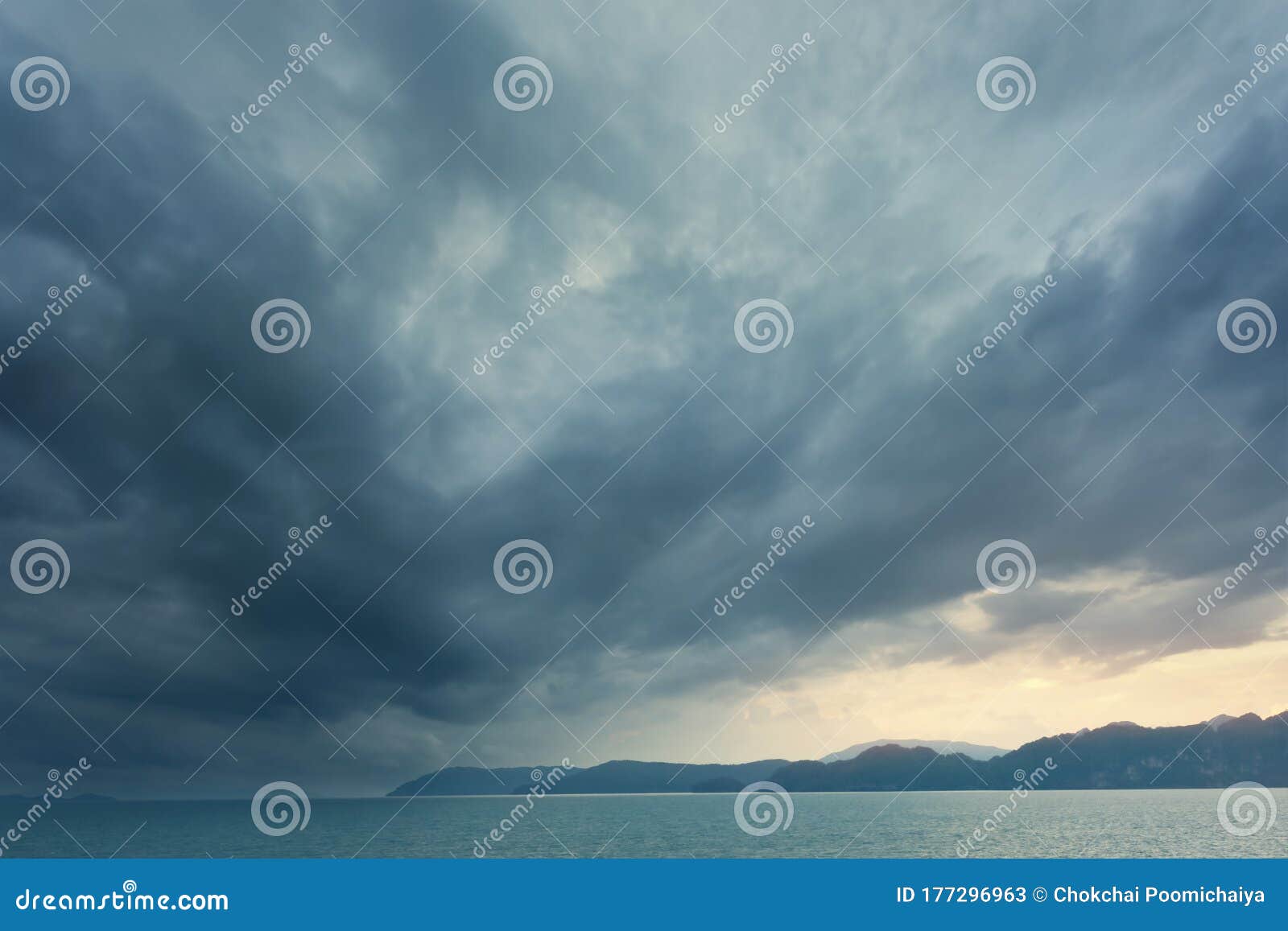 Seascape with Dramatic Storm Clouds. Stock Image - Image of drop, depth ...